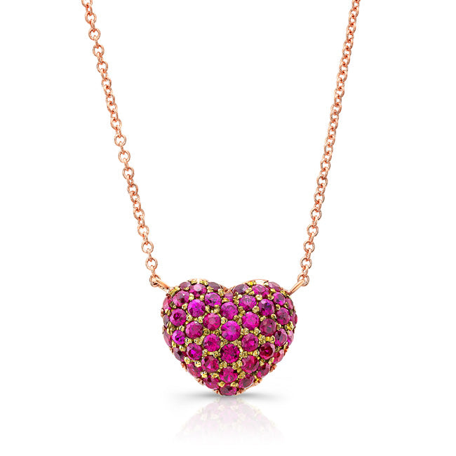 Ruby Full Heart Necklace | bespoke fine jewelry | Alexandra Jules